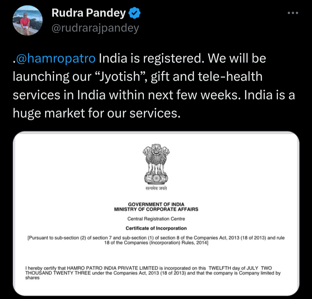 Hamro Patro in India, Astrology, Gift, Telehealth Services