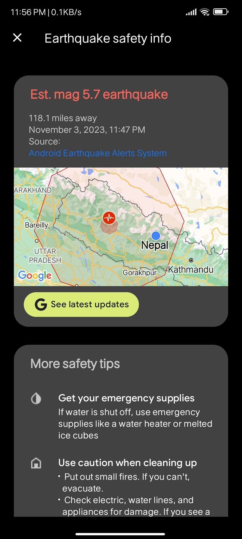 How does the Android earthquake alerts system work: Activate